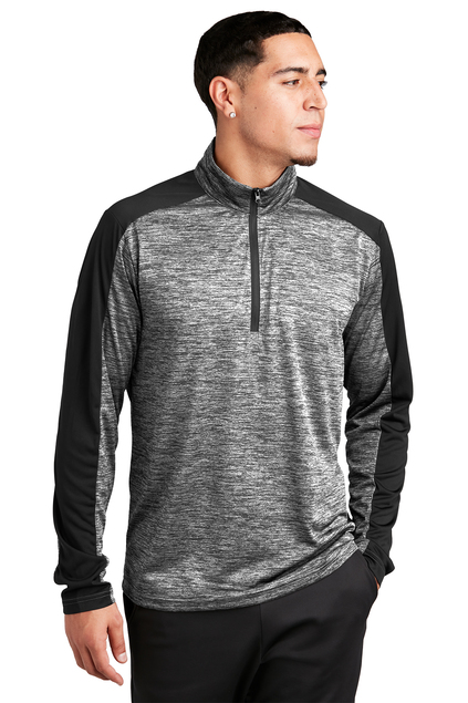 Sport-Tek® PosiCharge® Electric Heather Colorblock 1/4-Zip Pullover ...
